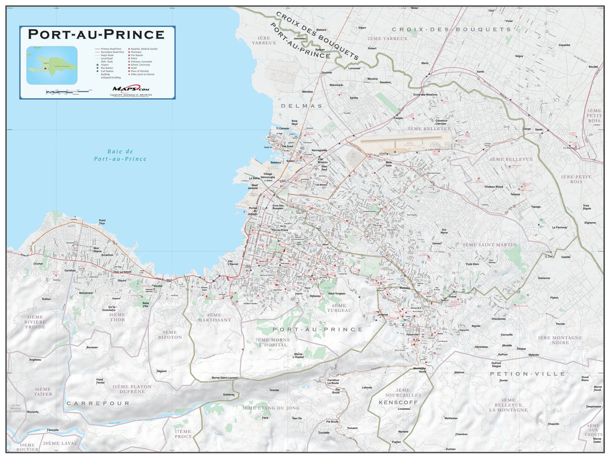 Port-au-Prince, Haiti Wall Map – MAD MAPS