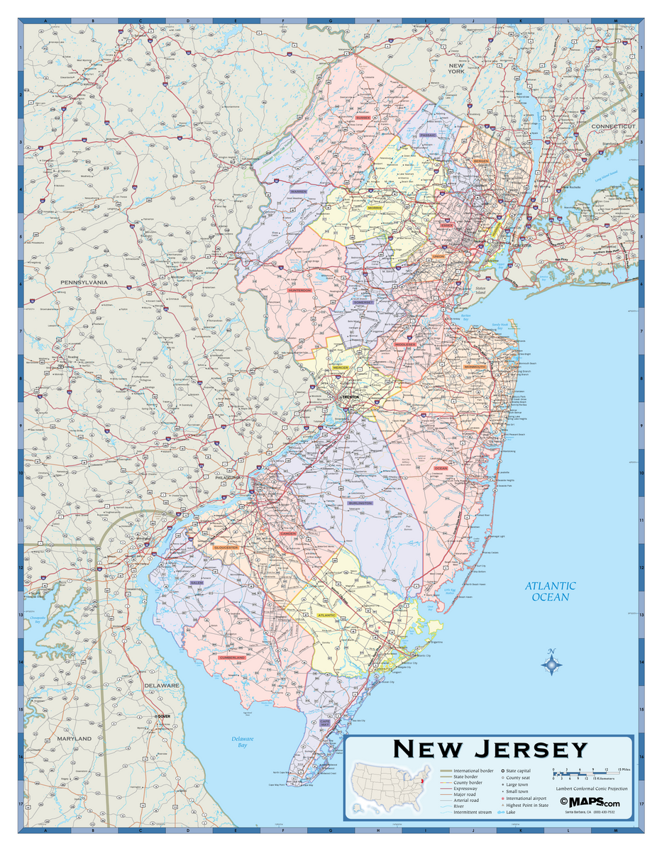 Towns And Counties In Nj 2+ Thousand New Jersey Counties Map