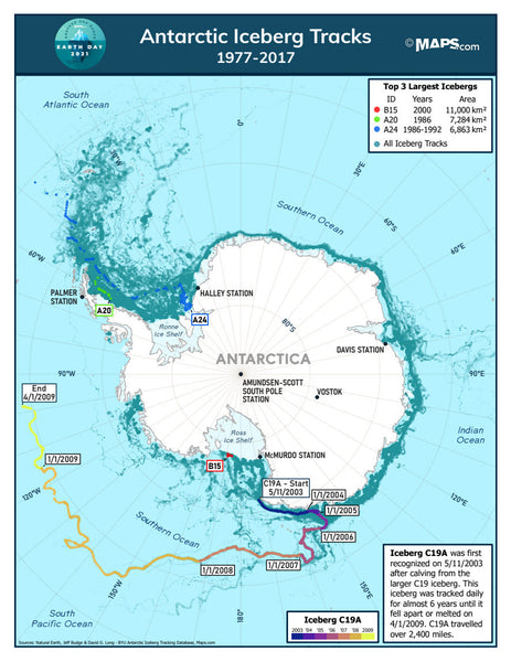 Antarctic Iceberg Tracks Map – MAD MAPS