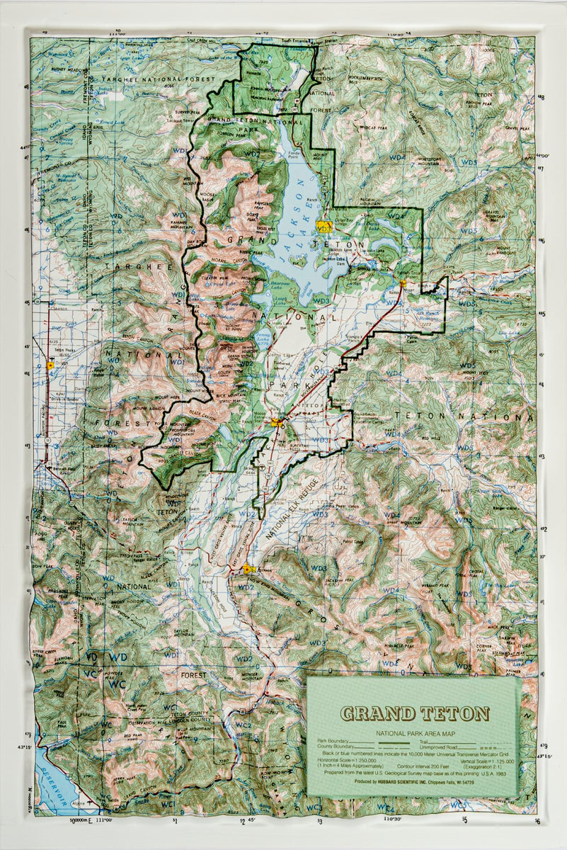 Grand Teton National Park Raised Relied Map – MAD MAPS