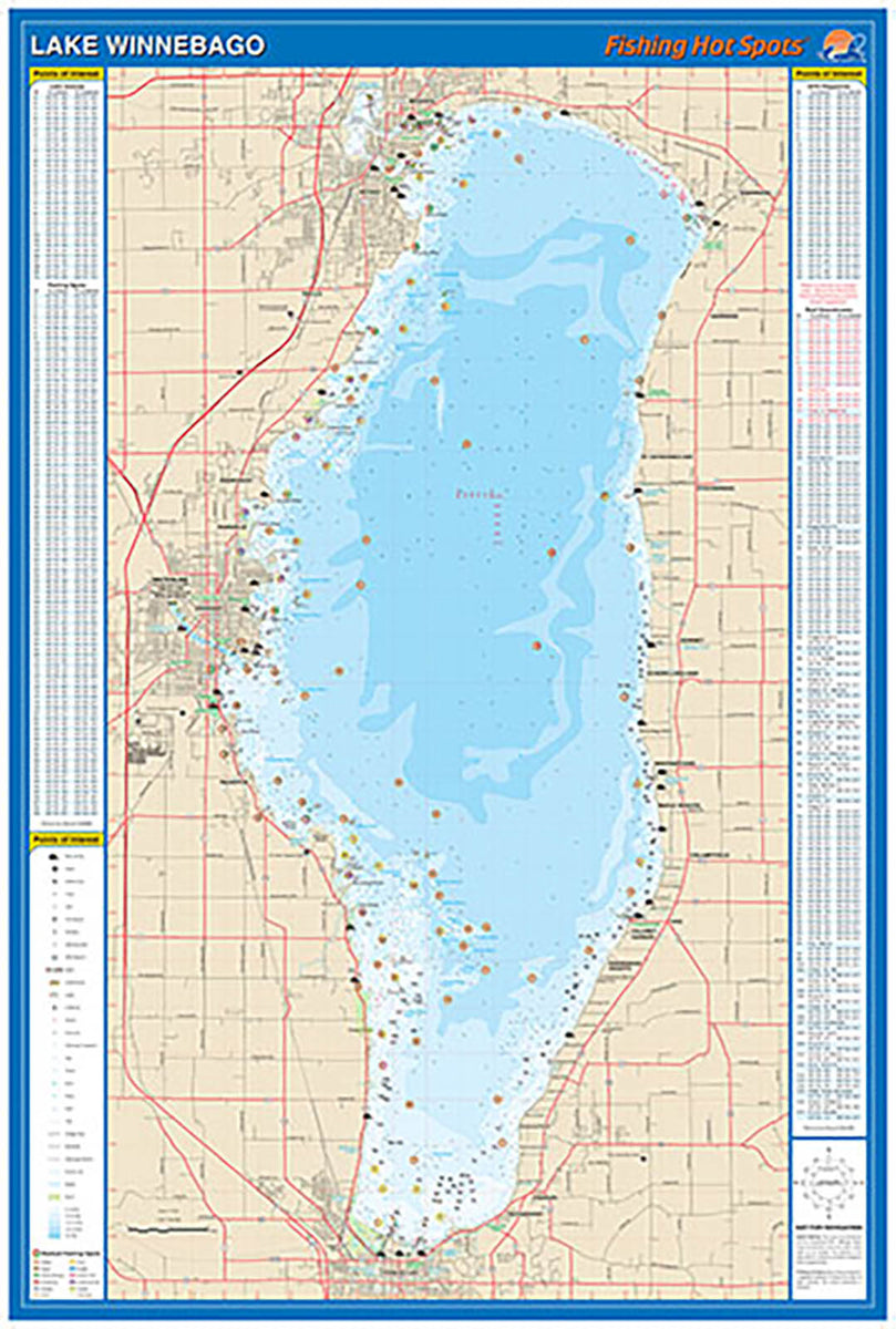 Lake Winnebago Fishing Wall Map (Winnebago Co) – MAD MAPS