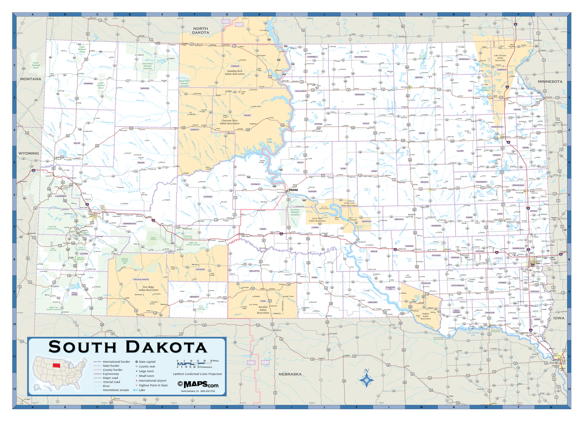 South Dakota Highway Wall Map – MAD MAPS