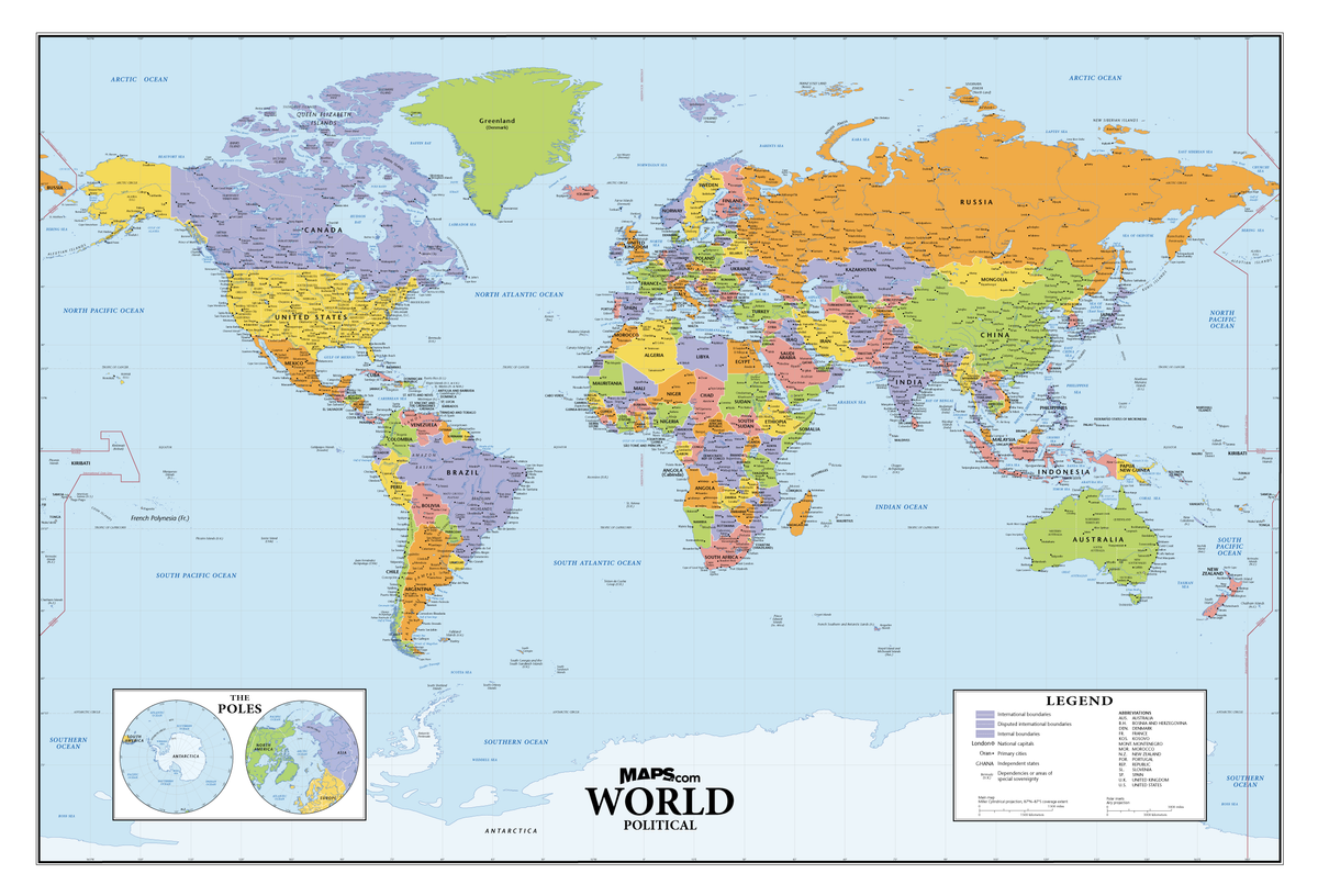 World Deluxe Political Wall Map – MAD MAPS