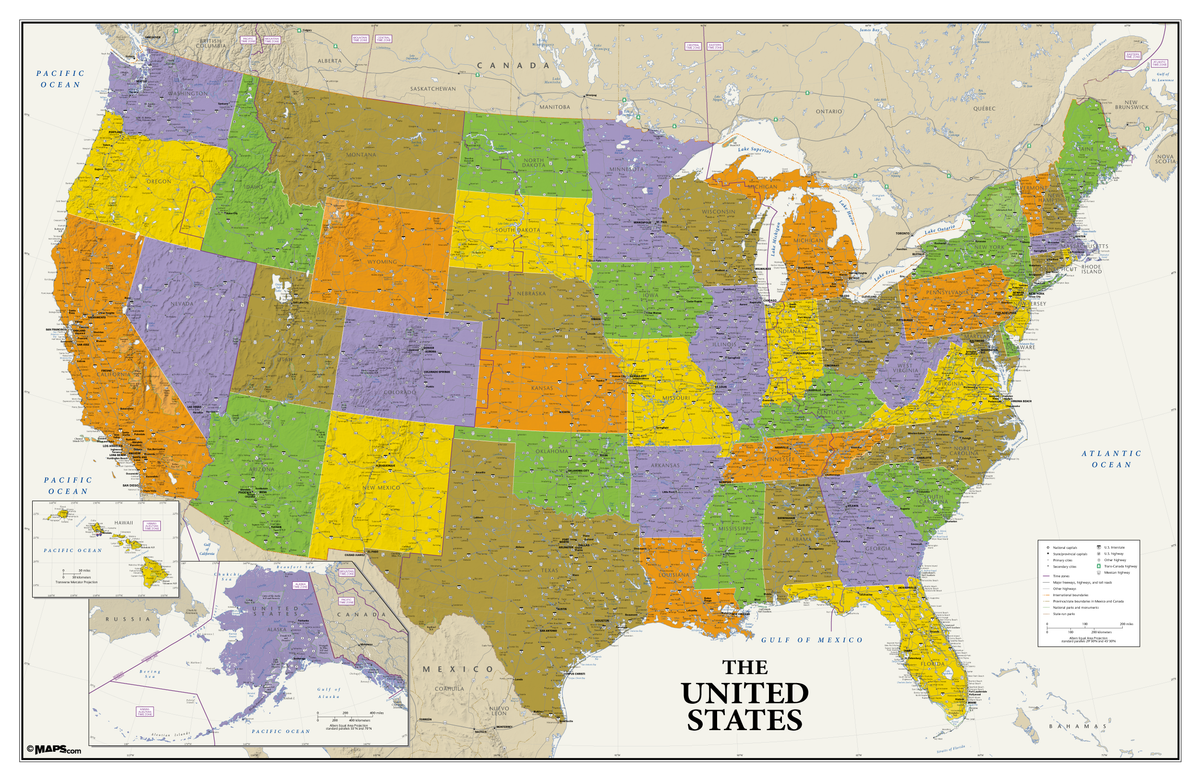 USA Political Wall Map - Contemporary Style – MAD MAPS