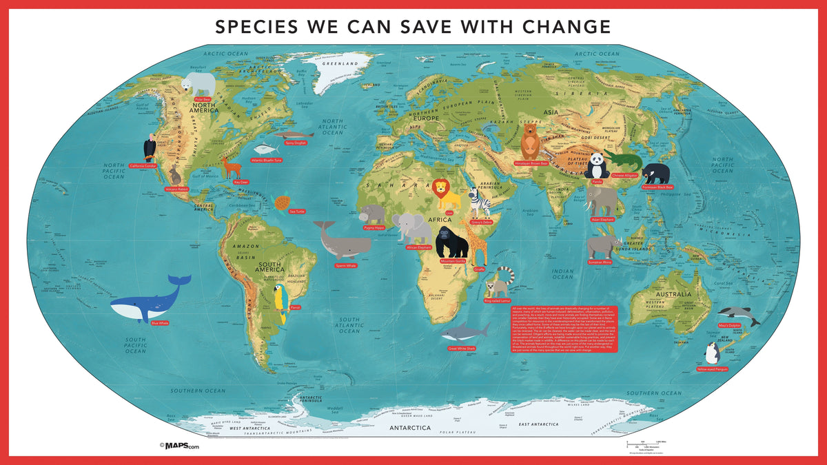 World's Endangered Species Map – MAD MAPS