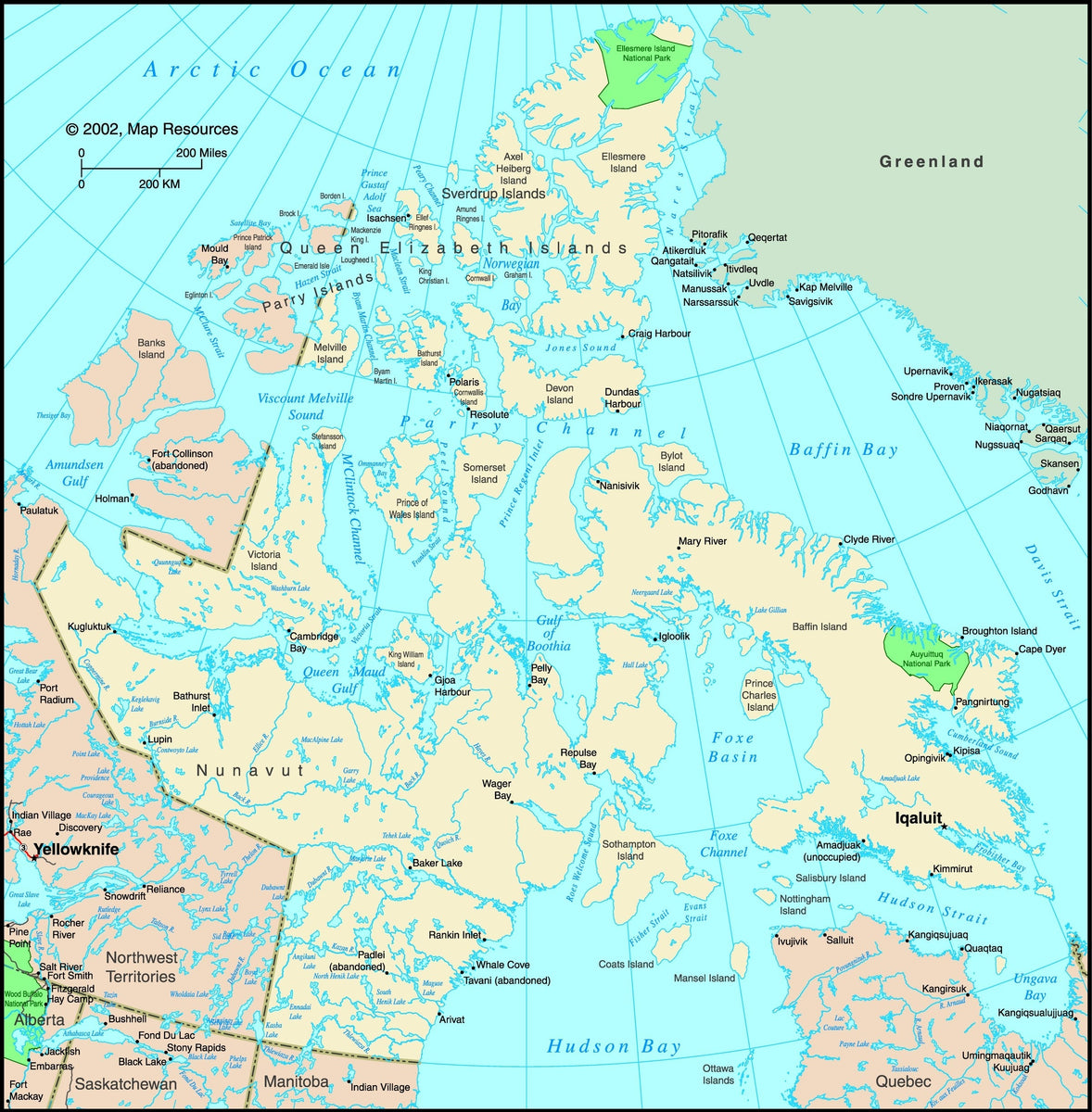 Nunavut, Canada Political Wall Map – MAD MAPS