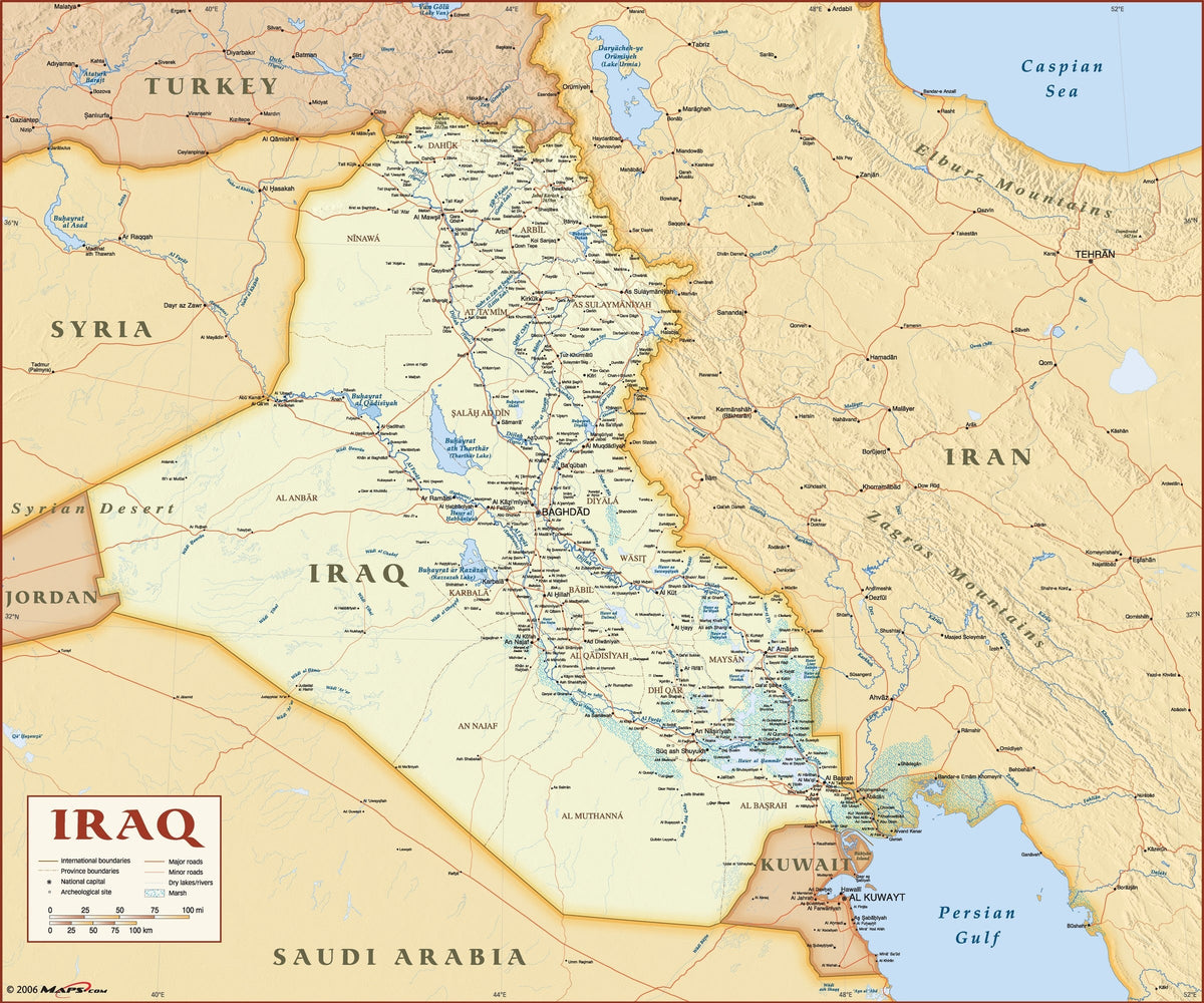 Iraq Deluxe Political Wall Map – MAD MAPS