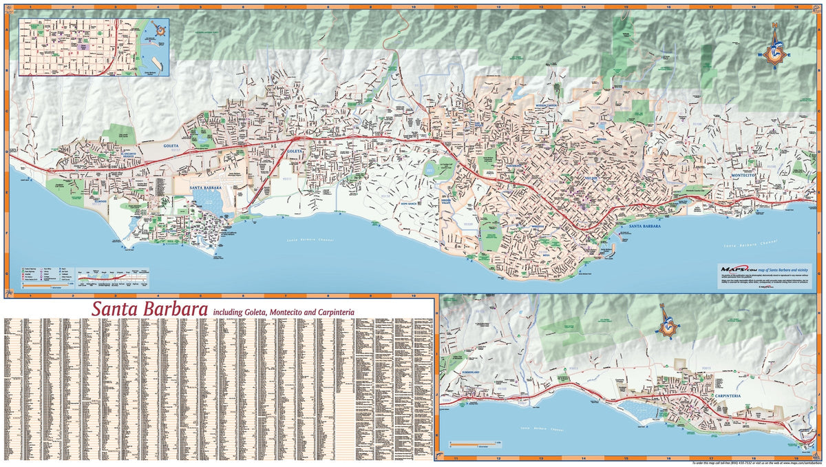 Santa Barbara, California Wall Map – MAD MAPS