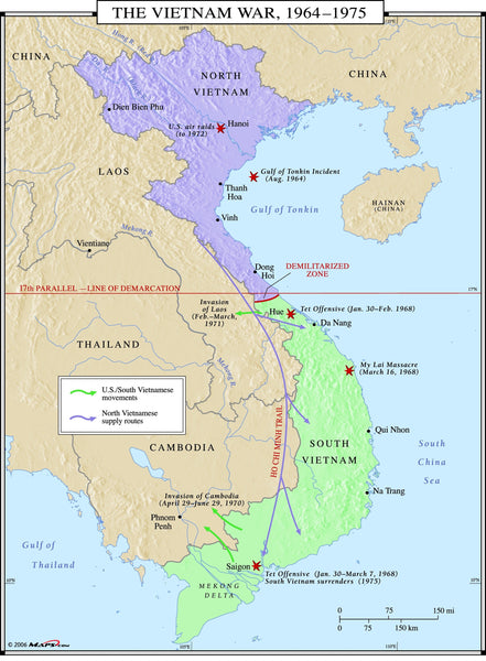Vietnam War Map - 1964-1975 – MAD MAPS