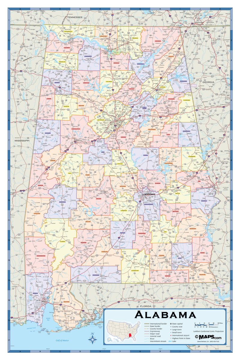 Map Of Alabama Counties And Cities And Roads