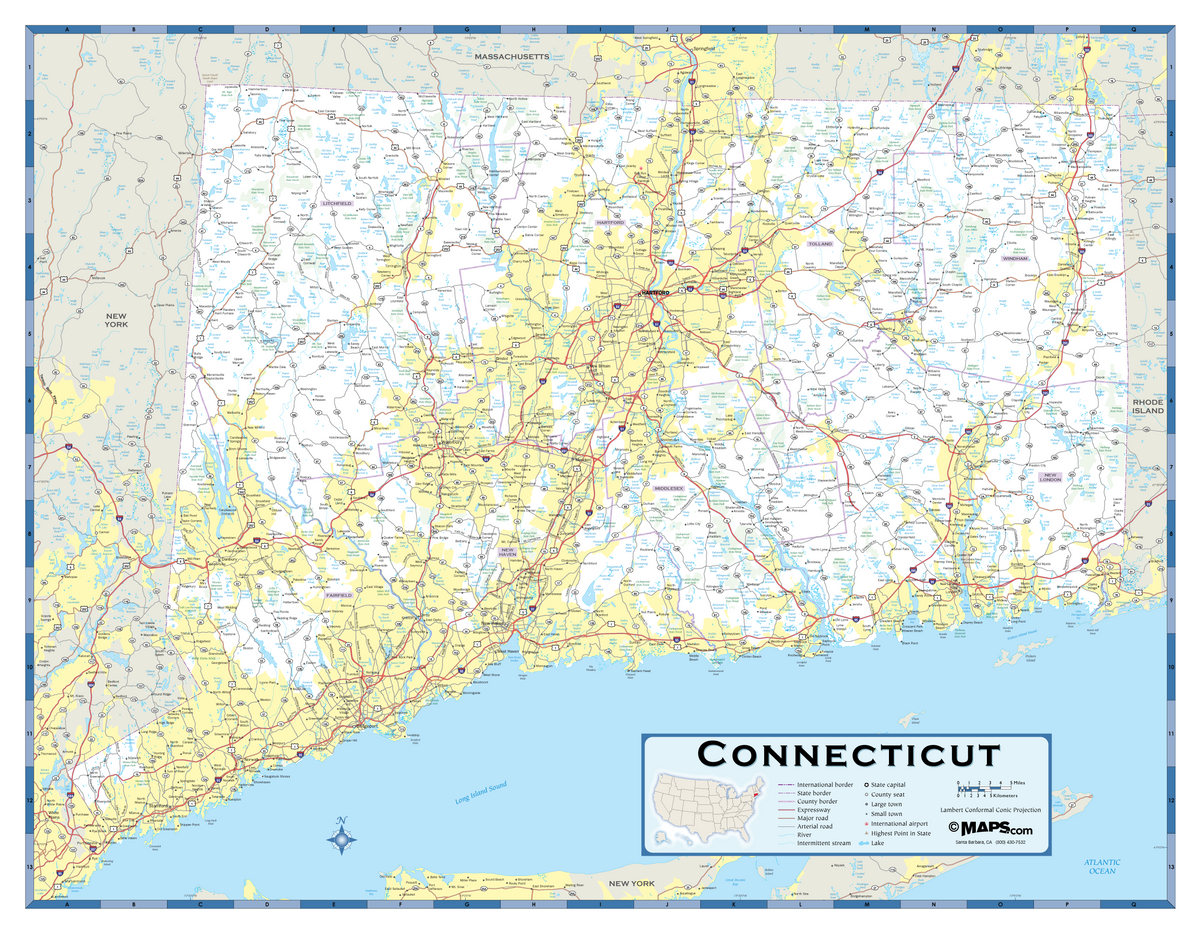 Connecticut Highway Wall Map – MAD MAPS
