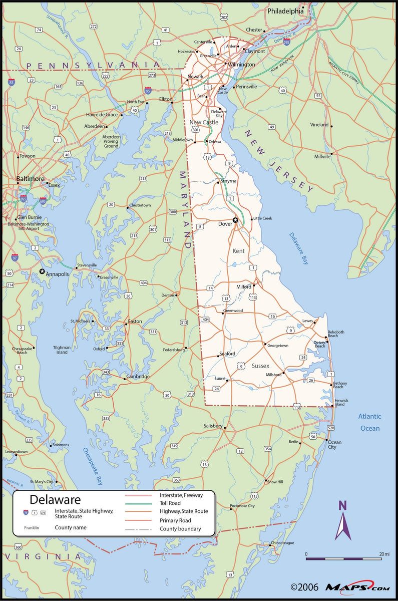 Delaware County Wall Map – MAD MAPS
