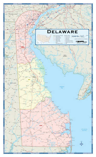 Delaware Counties Wall Map – MAD MAPS