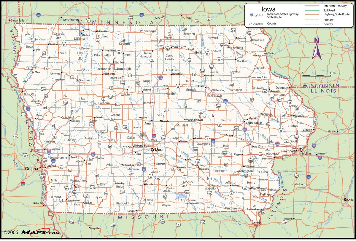 Iowa County Wall Map – MAD MAPS