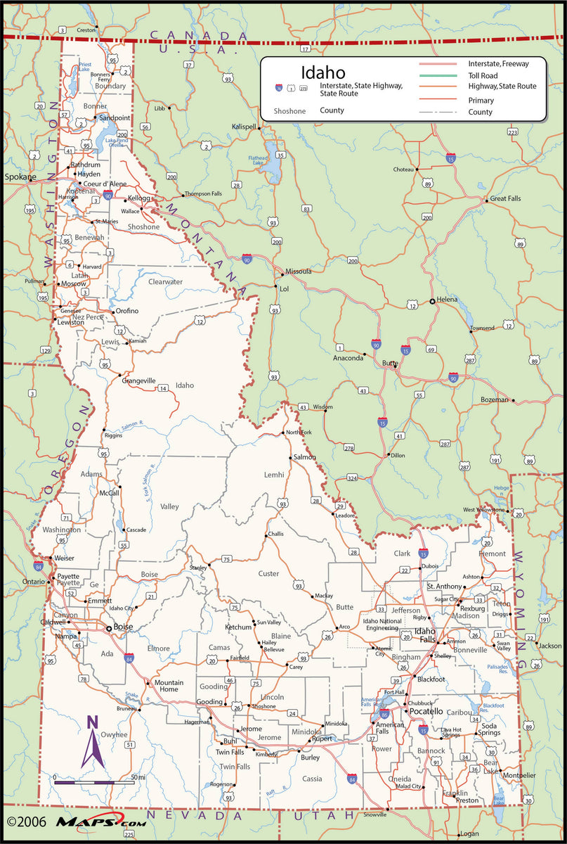 Idaho County Wall Map – MAD MAPS
