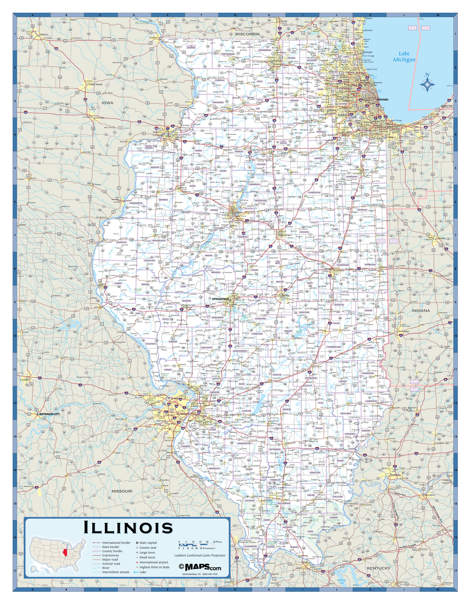 Illinois Highway Wall Map – MAD MAPS