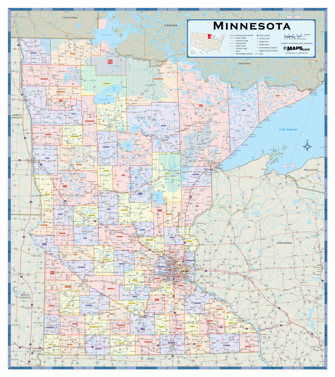 Minnesota Counties Wall Map – MAD MAPS