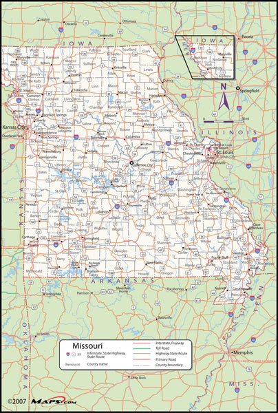 Missouri County Wall Map – MAD MAPS