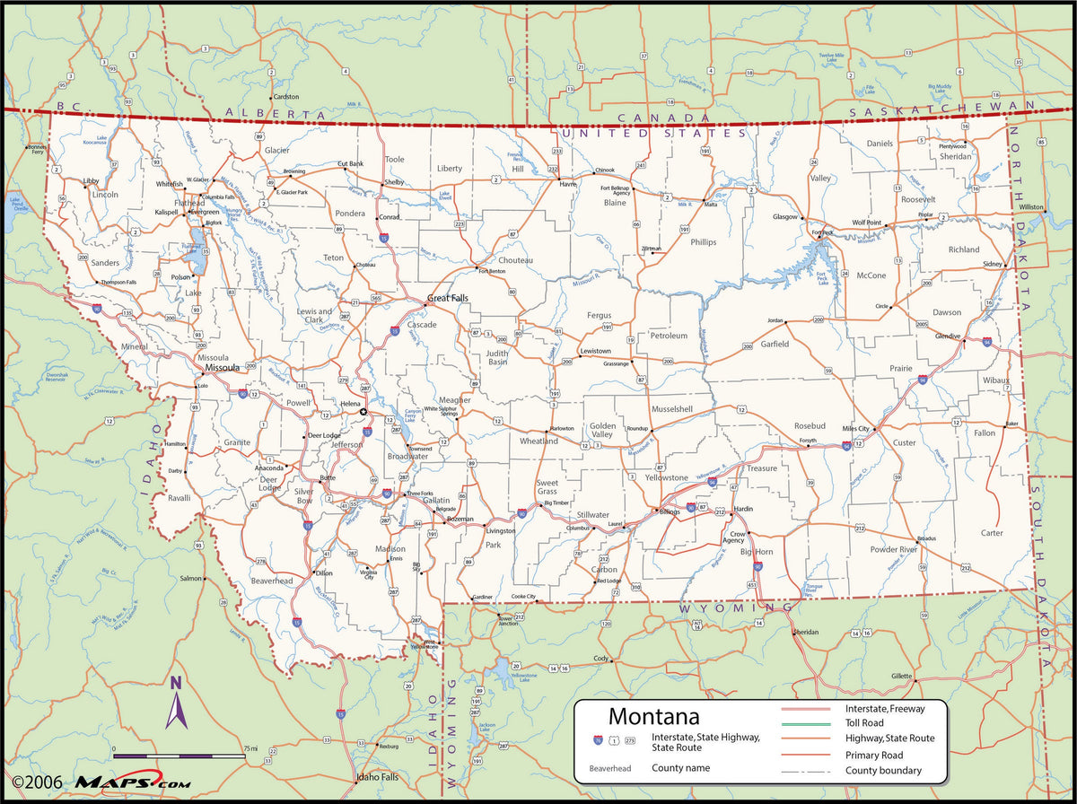 Montana County Wall Map – MAD MAPS