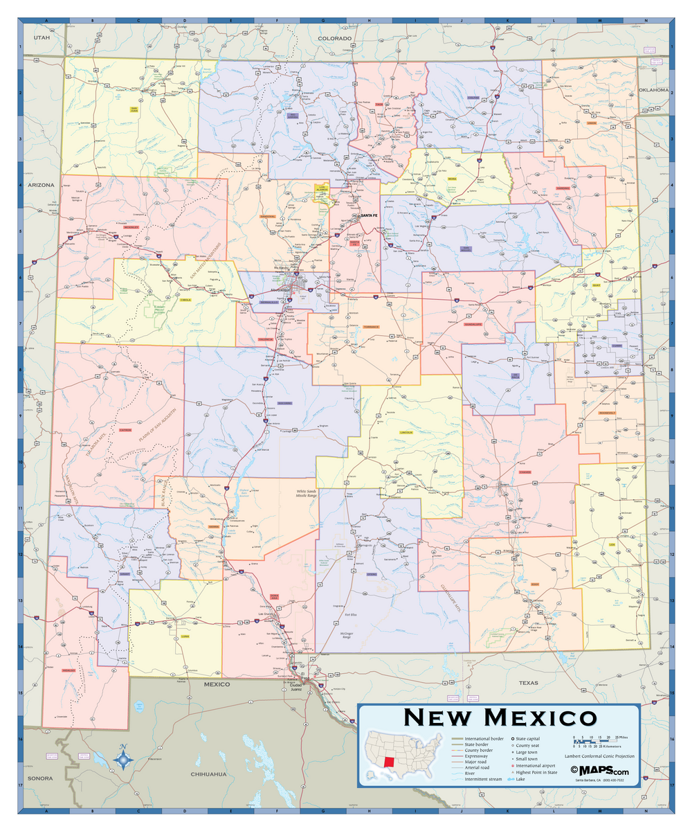 New Mexico Counties Wall Map – MAD MAPS