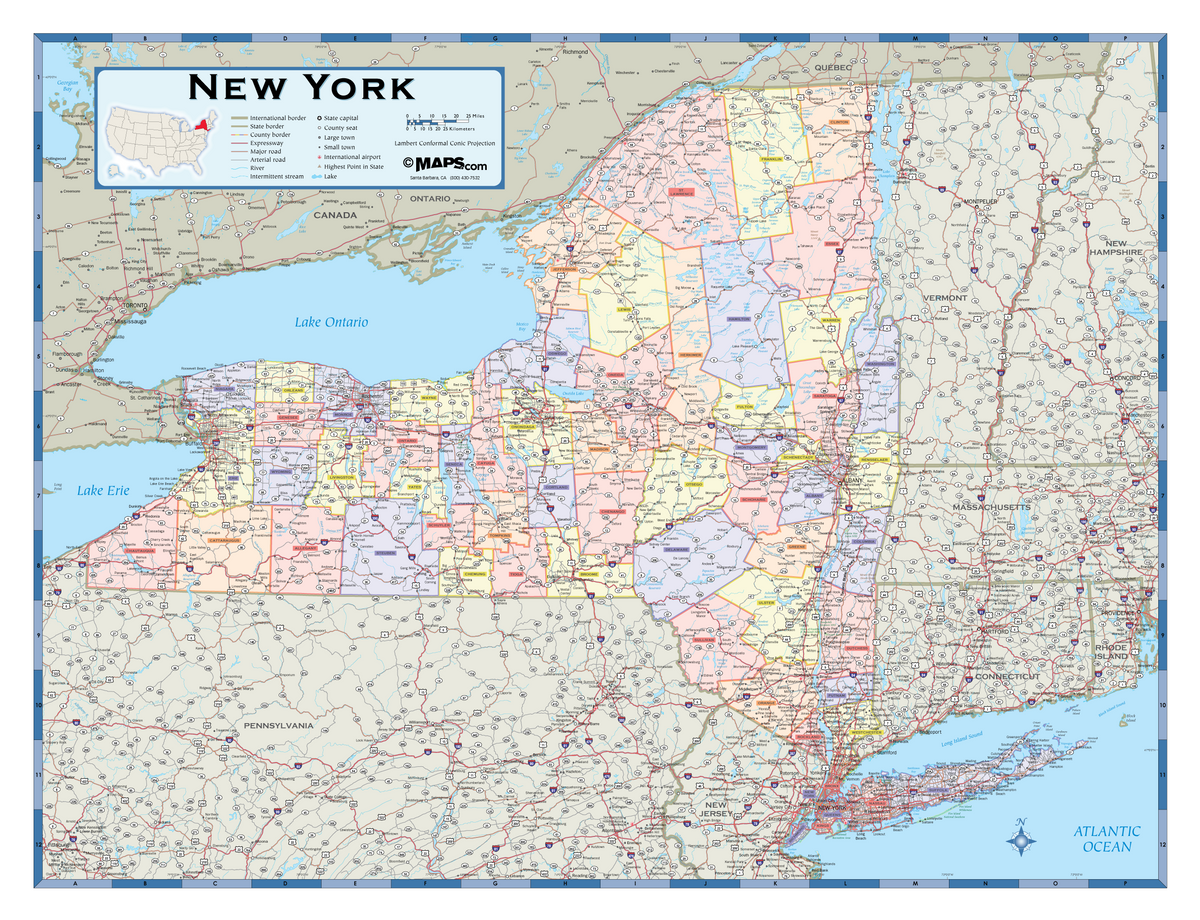 New York Counties Wall Map – MAD MAPS