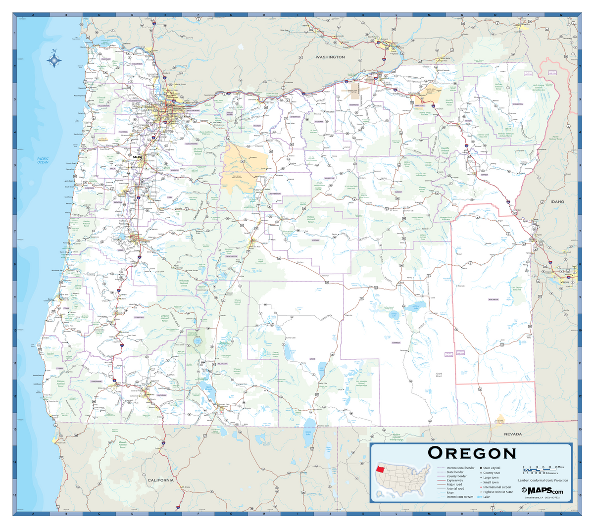 Oregon Highway Wall Map – MAD MAPS