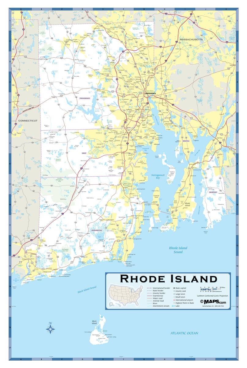 Rhode Island Highway Wall Map – MAD MAPS
