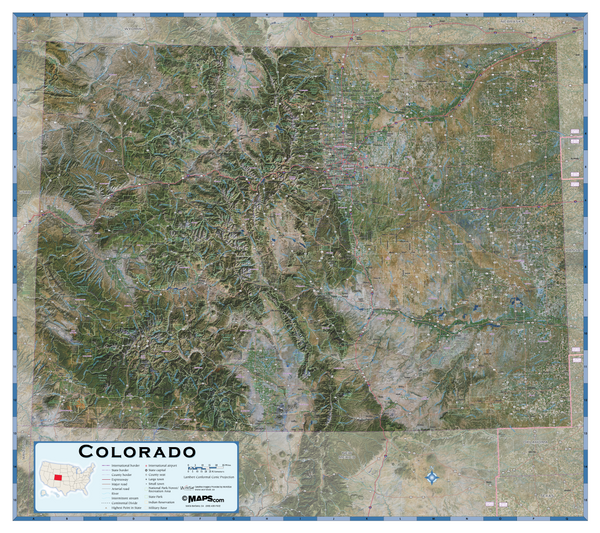 Colorado Satellite Wall Map – MAD MAPS