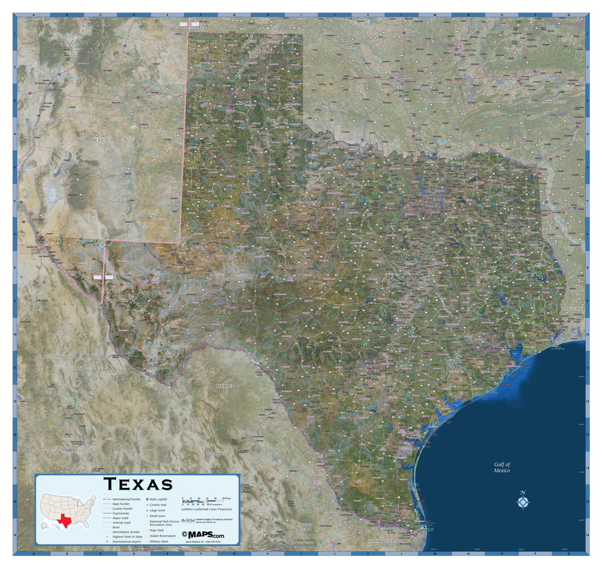 Texas Satellite Wall Map – MAD MAPS