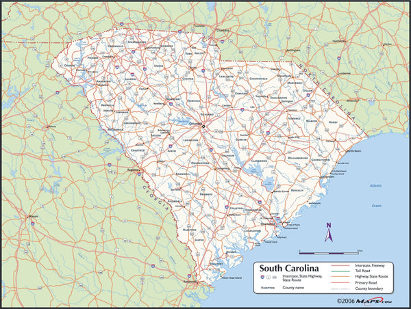 South Carolina County Wall Map – MAD MAPS