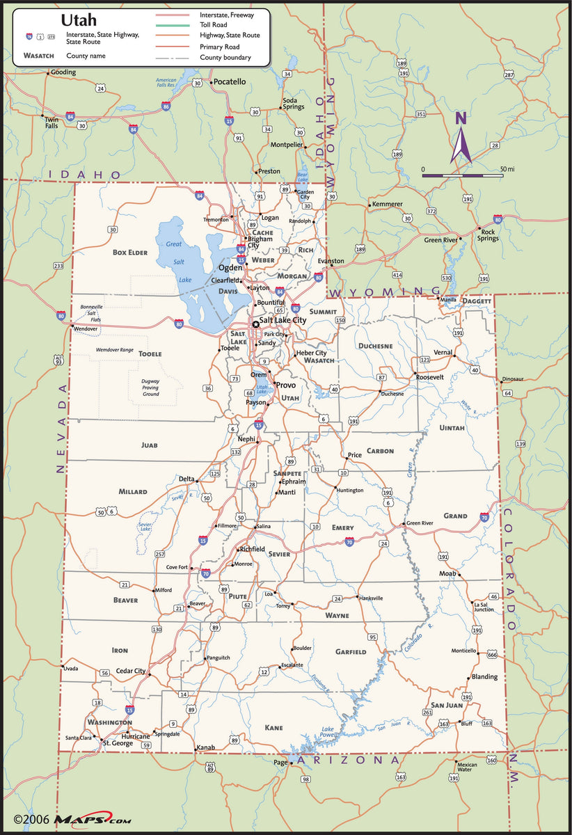 Utah County Wall Map – MAD MAPS