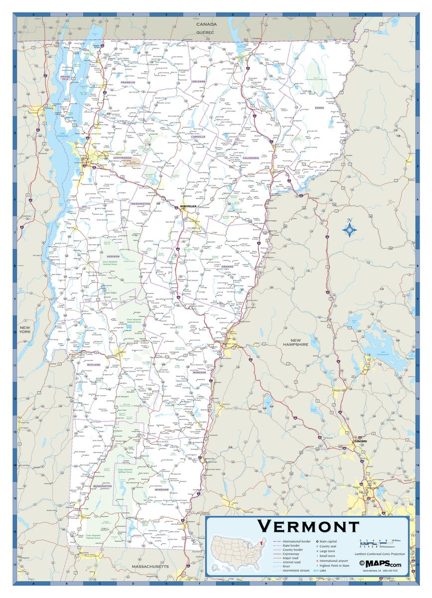 Vermont Highway Wall Map – MAD MAPS