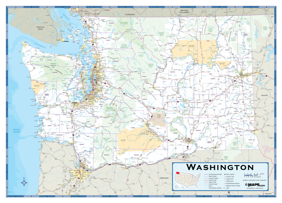 Washington Highway Wall Map – MAD MAPS