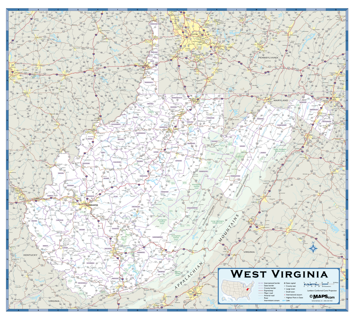 West Virginia Highway Wall Map – MAD MAPS
