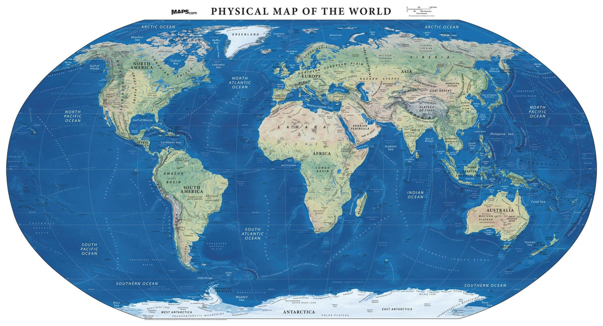 Physical Map of the World - Land Cover – MAD MAPS