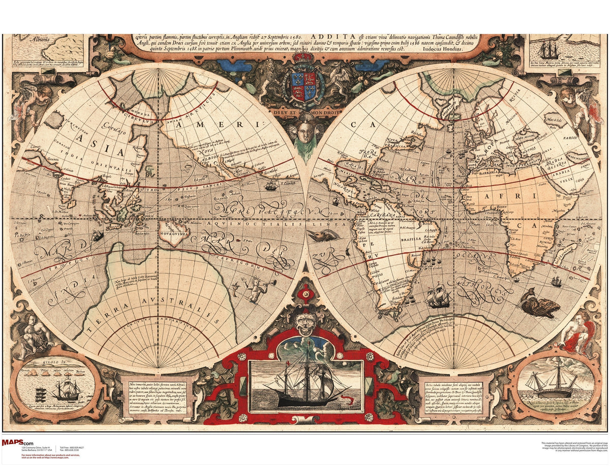 World Antique Wall Map 1595 – MAD MAPS