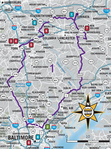 MAD Maps - GOTBWI1 - Get Outta Town Scenic Road Trips Map - Baltimore ...