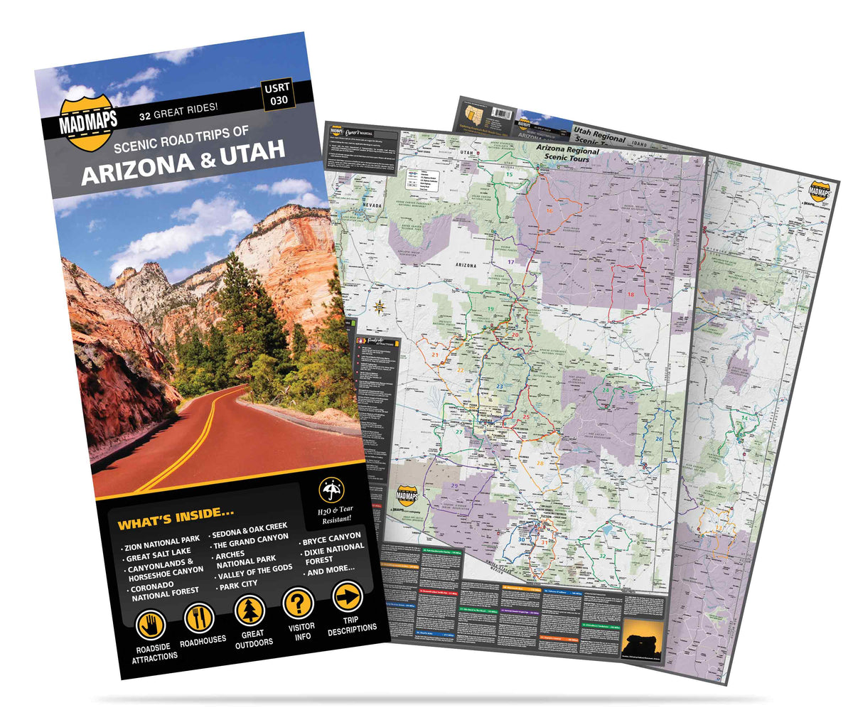 MAD Maps - USRT030 - Scenic Road Trips Map of Arizona and Utah – MAD MAPS