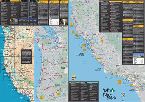 Rides of a Lifetime Pacific Coast Wall Map – MAD MAPS
