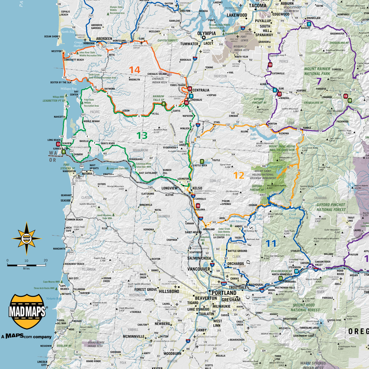 Washington Scenic Road Trips Wall Map – MAD MAPS