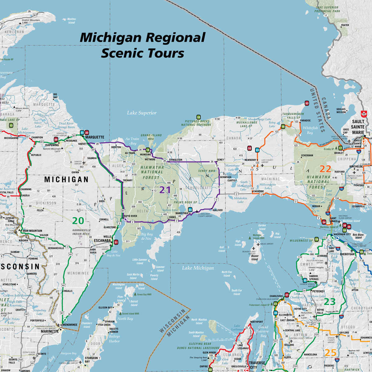 Upper Peninsula Michigan Road Map Use This Construction Map To Plan