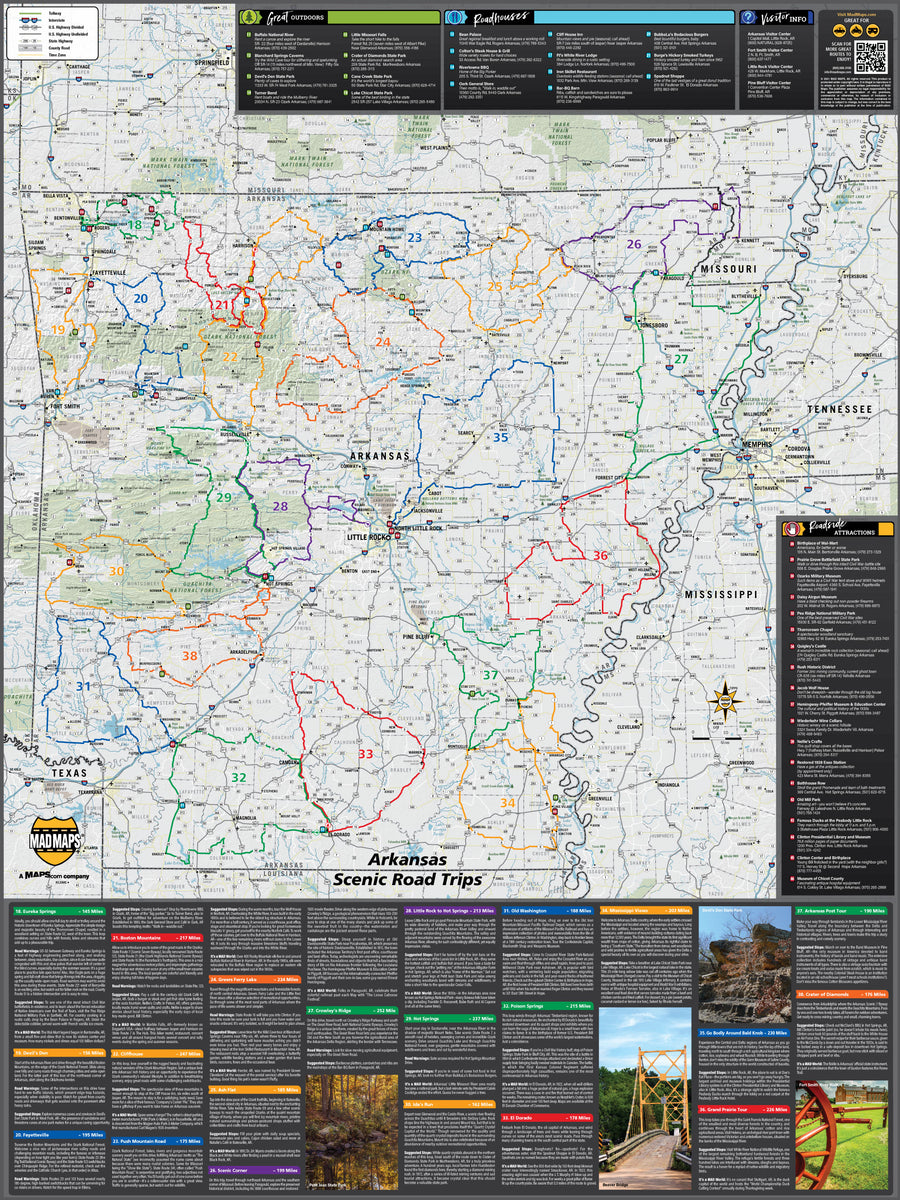 Arkansas Scenic Road Trips Wall Map – MAD MAPS