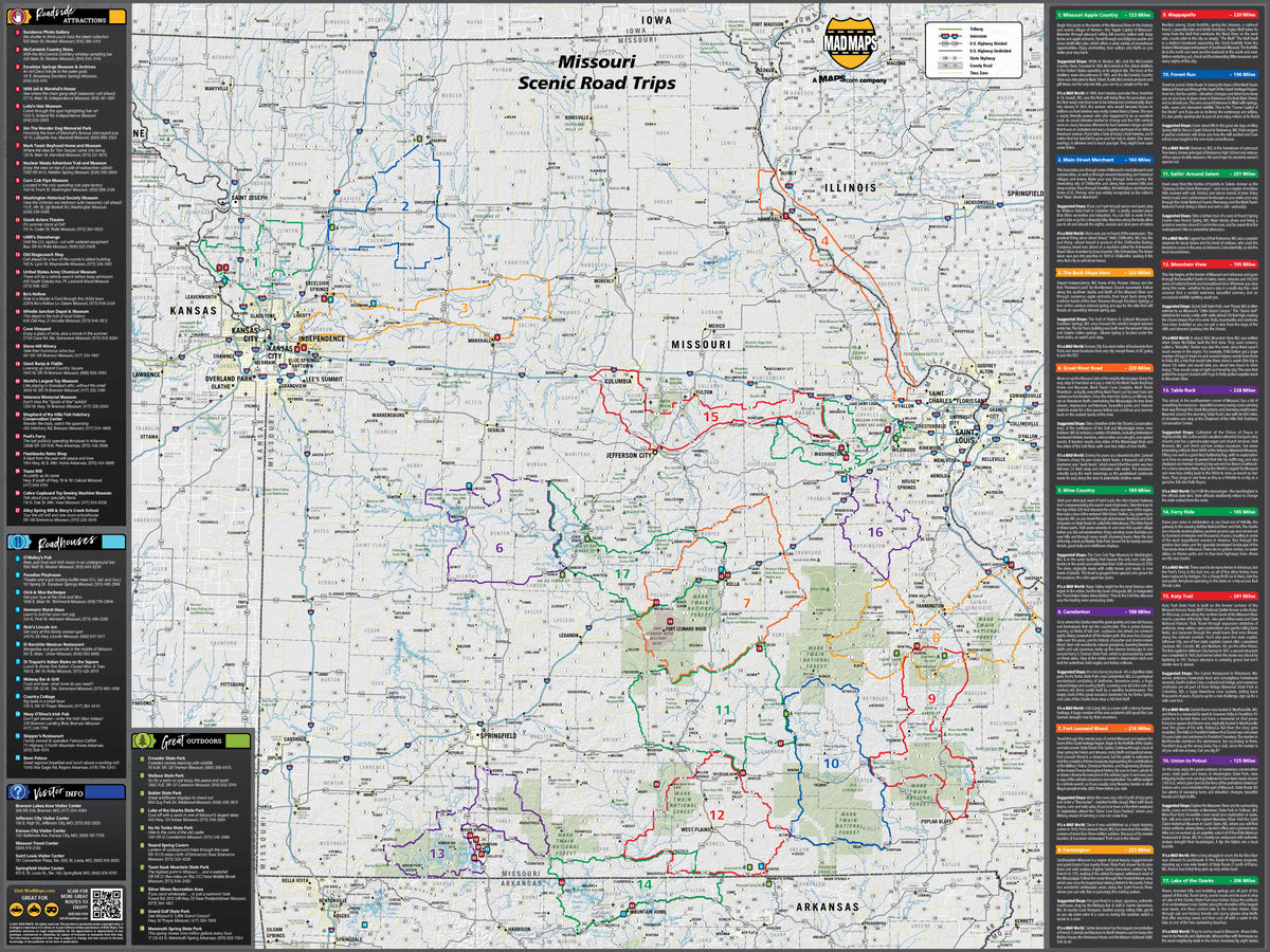 Missouri Scenic Road Trips Wall Map – MAD MAPS